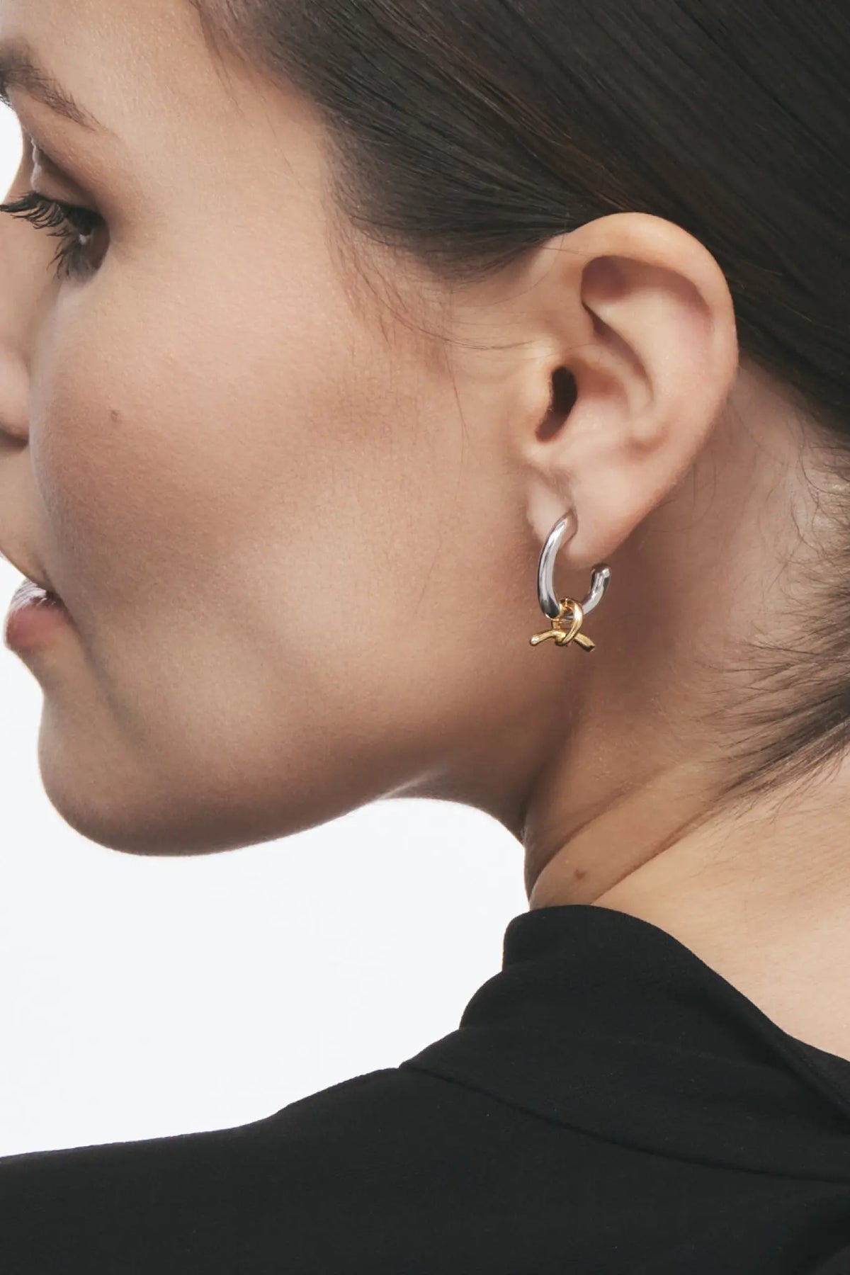 Cercei Knot Hoops din Argint Placat | Lisa&Co.